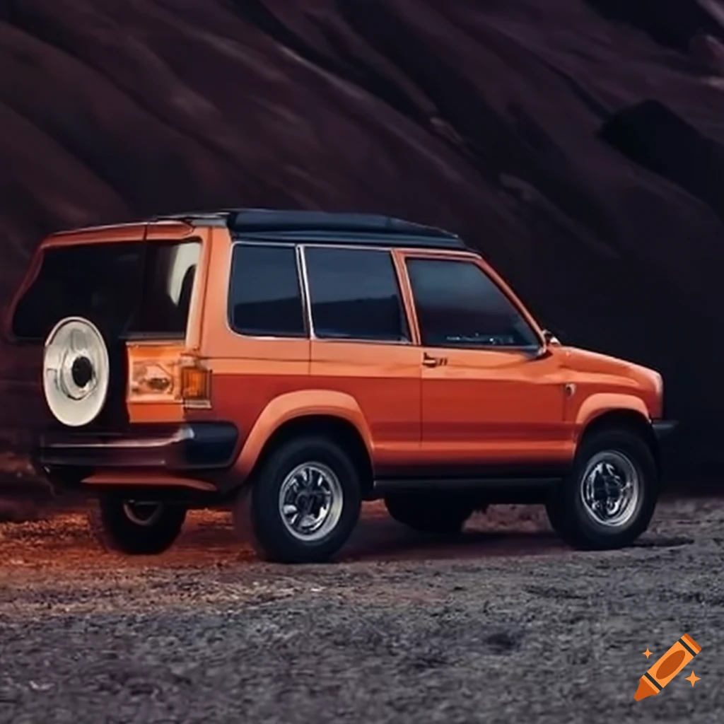 Mitsubishi suv conquering rough terrains on Craiyon
