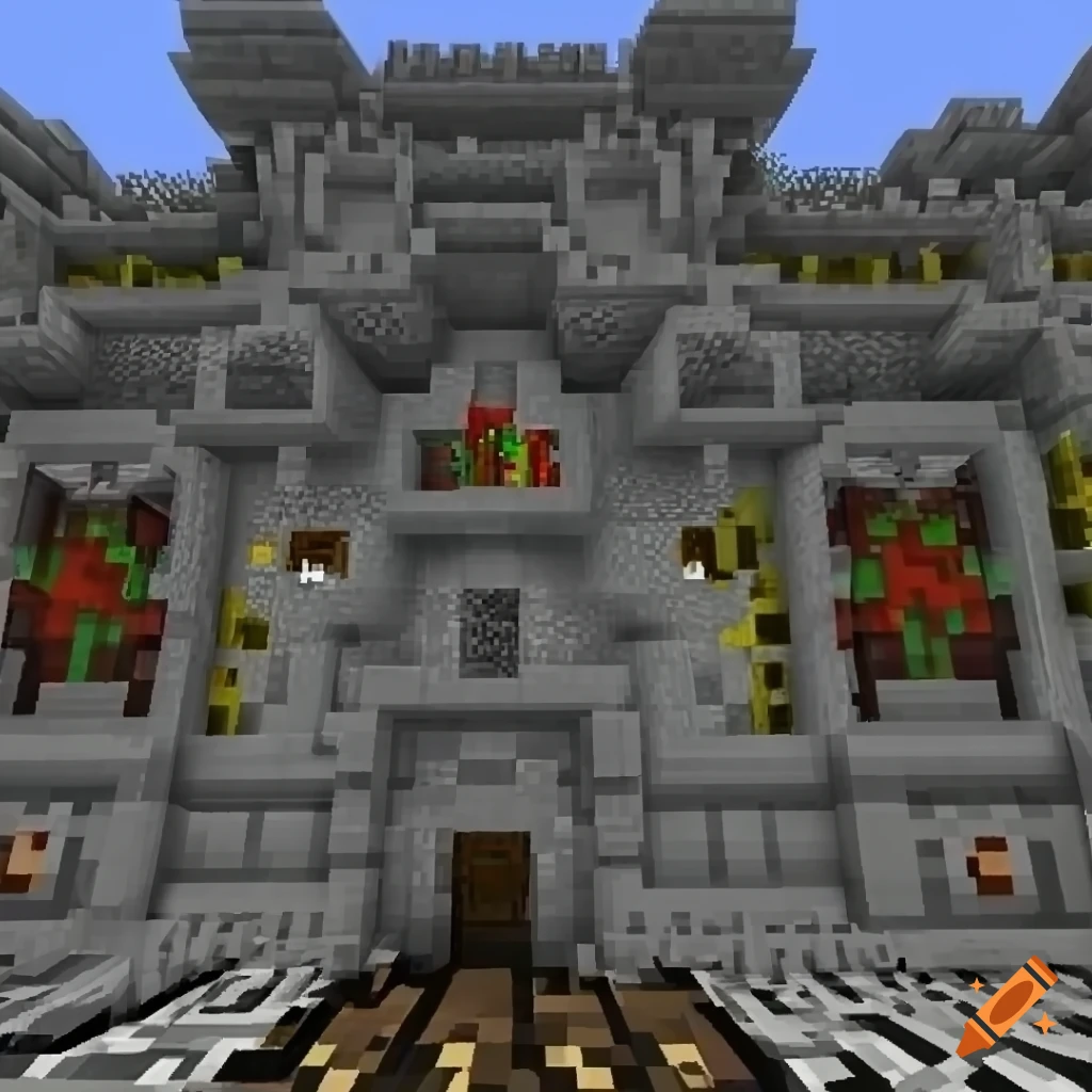 Minecraft medieval dense city with crowded street at night time ...