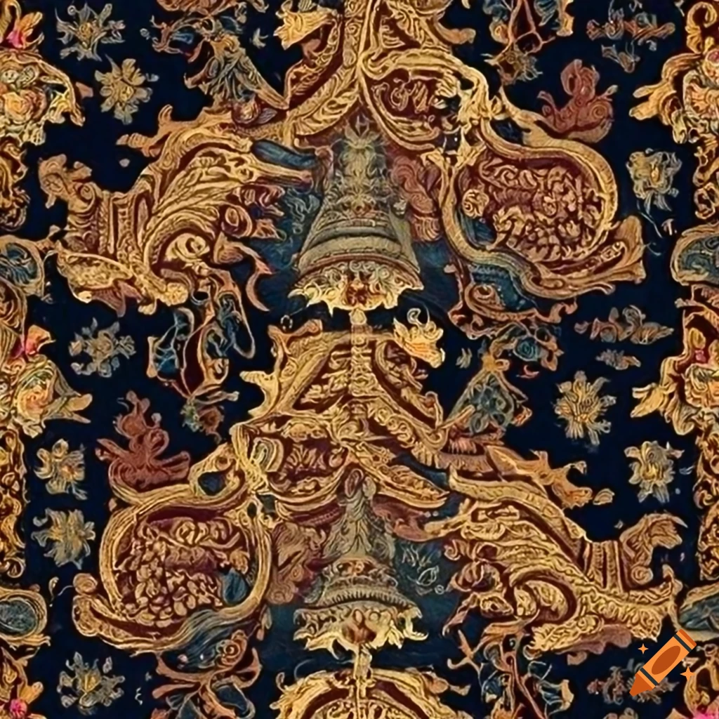 Medieval tapestry pattern on Craiyon