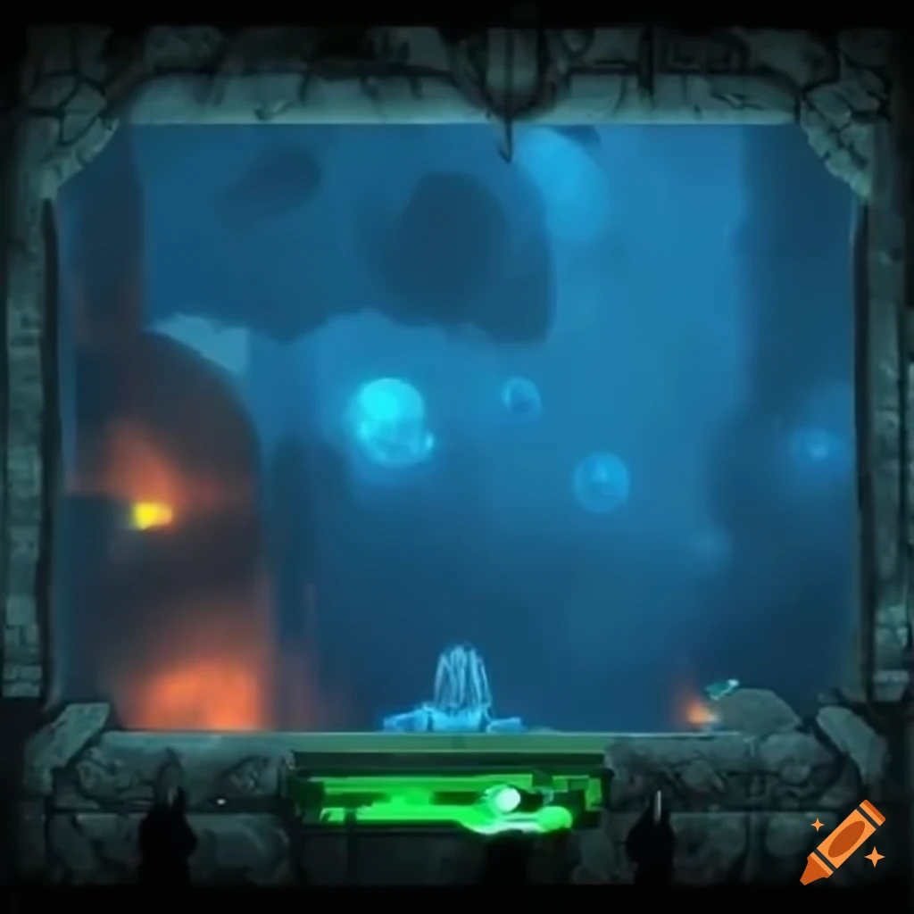 Frozen slime bubble tiles in a 2D platformer game on Craiyon