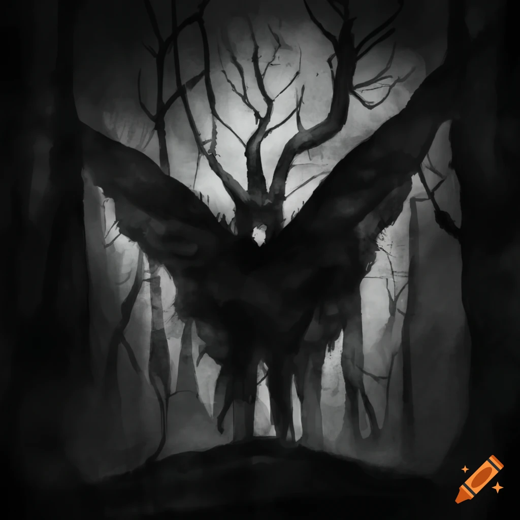 Mothman graphite pencil drawing on Craiyon