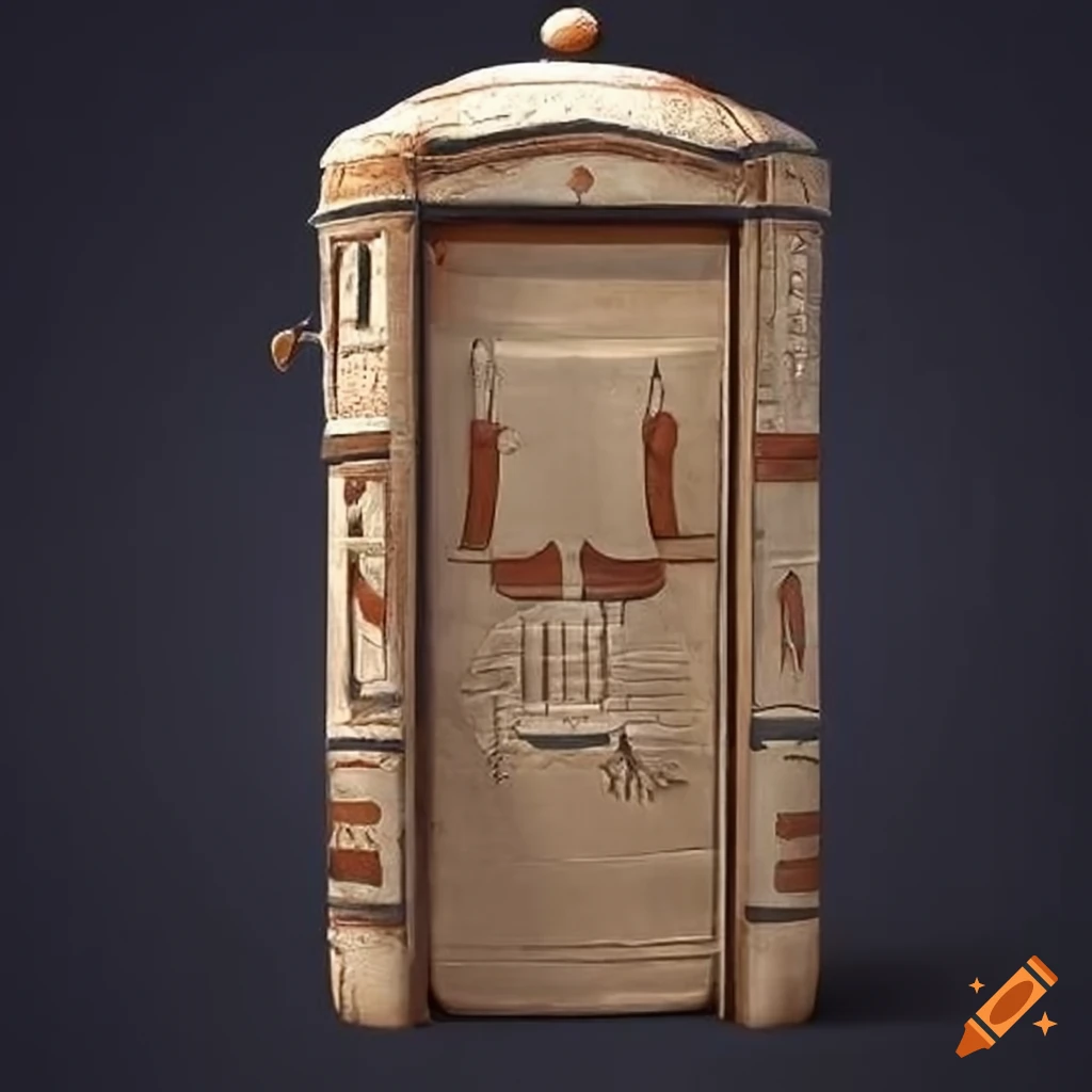 Ancient egyptian style porta potty on Craiyon