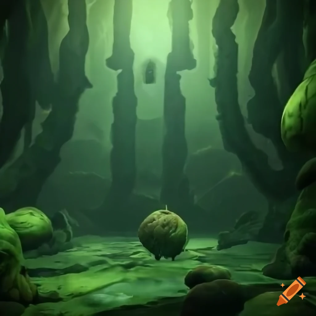 Organic alien plant layout for 2d game map on Craiyon