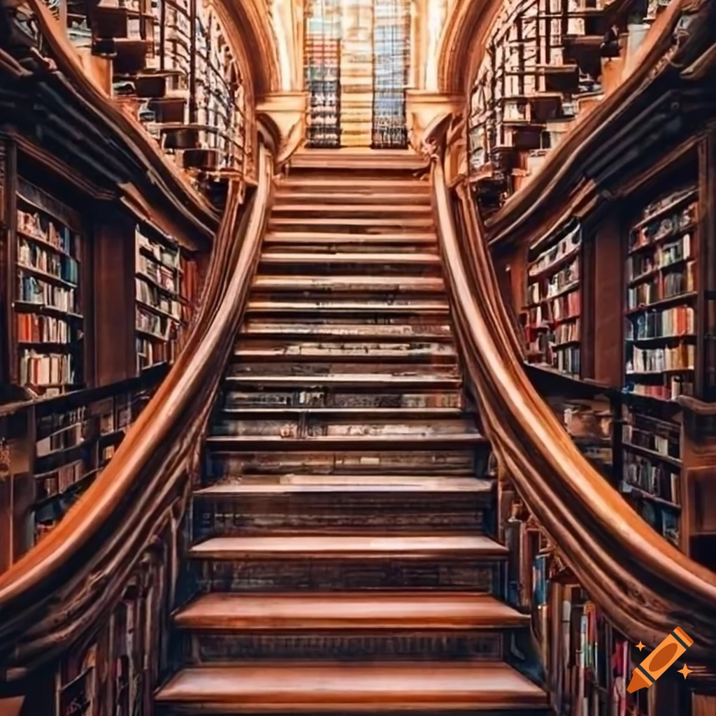 Aesthetic library stairs