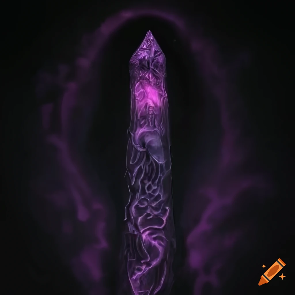 Image of ominous obsidian obelisks with sinister tendrils of dark ...