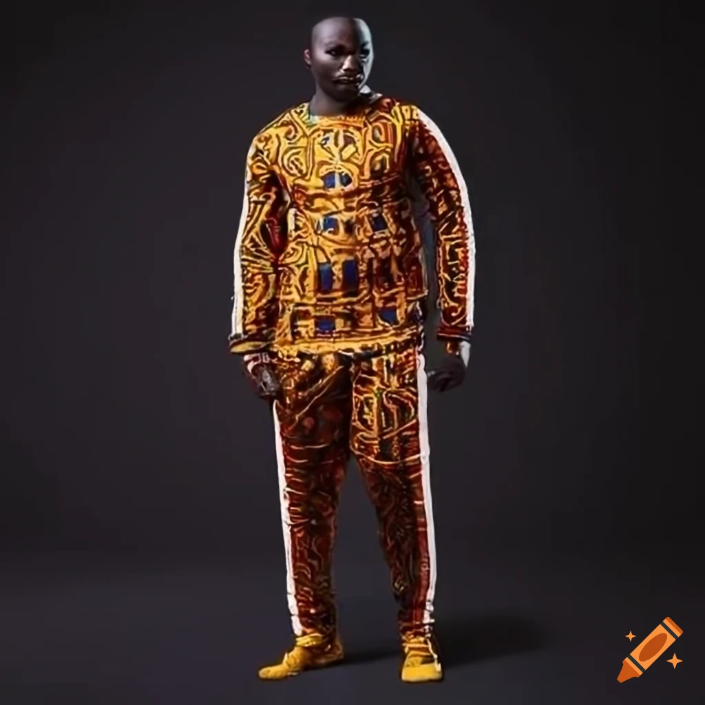 Men's West African tracksuit with traditional patterns on Craiyon
