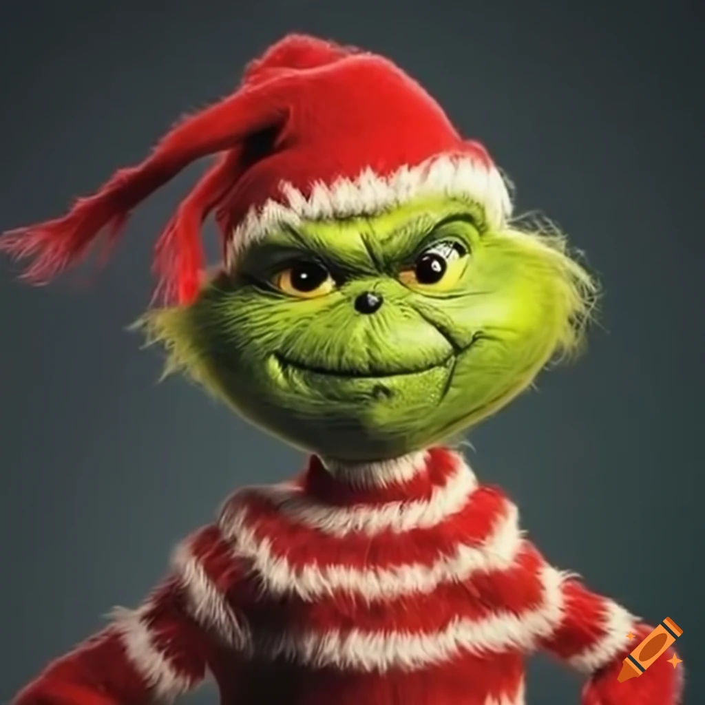 The grinch stealing batteries in an office scene on Craiyon