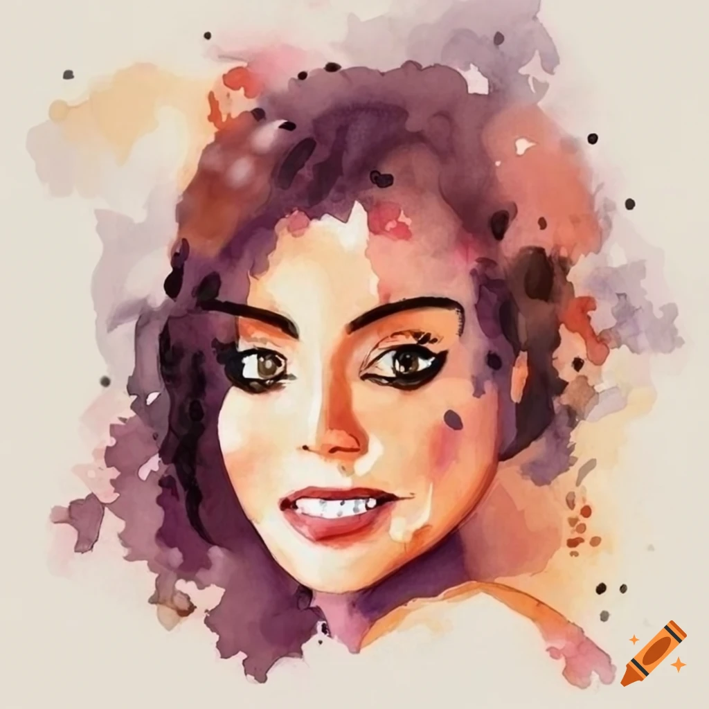 Watercolor portrait of a friendly hispanic woman