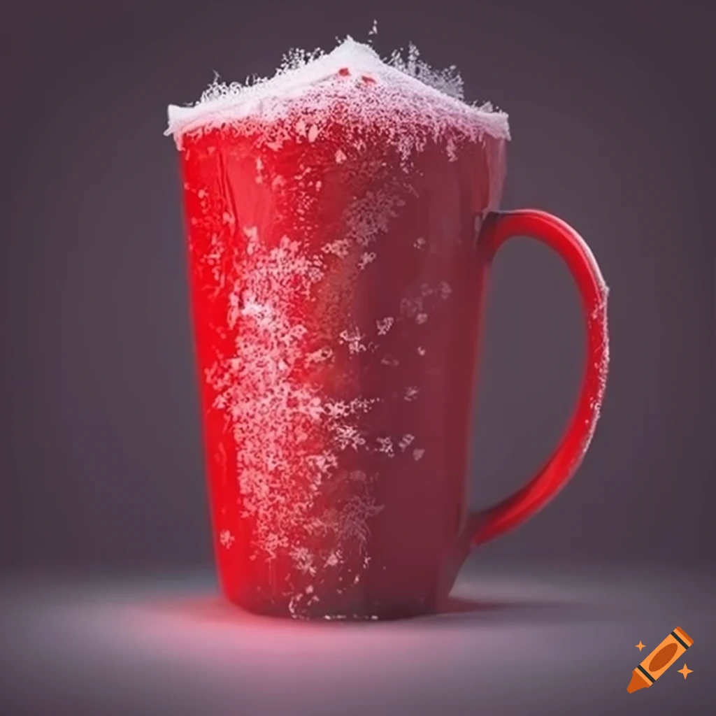 Red cup frozen in ice on Craiyon