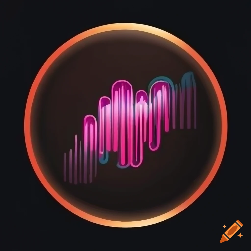 Circle icon with sound wave pattern on Craiyon