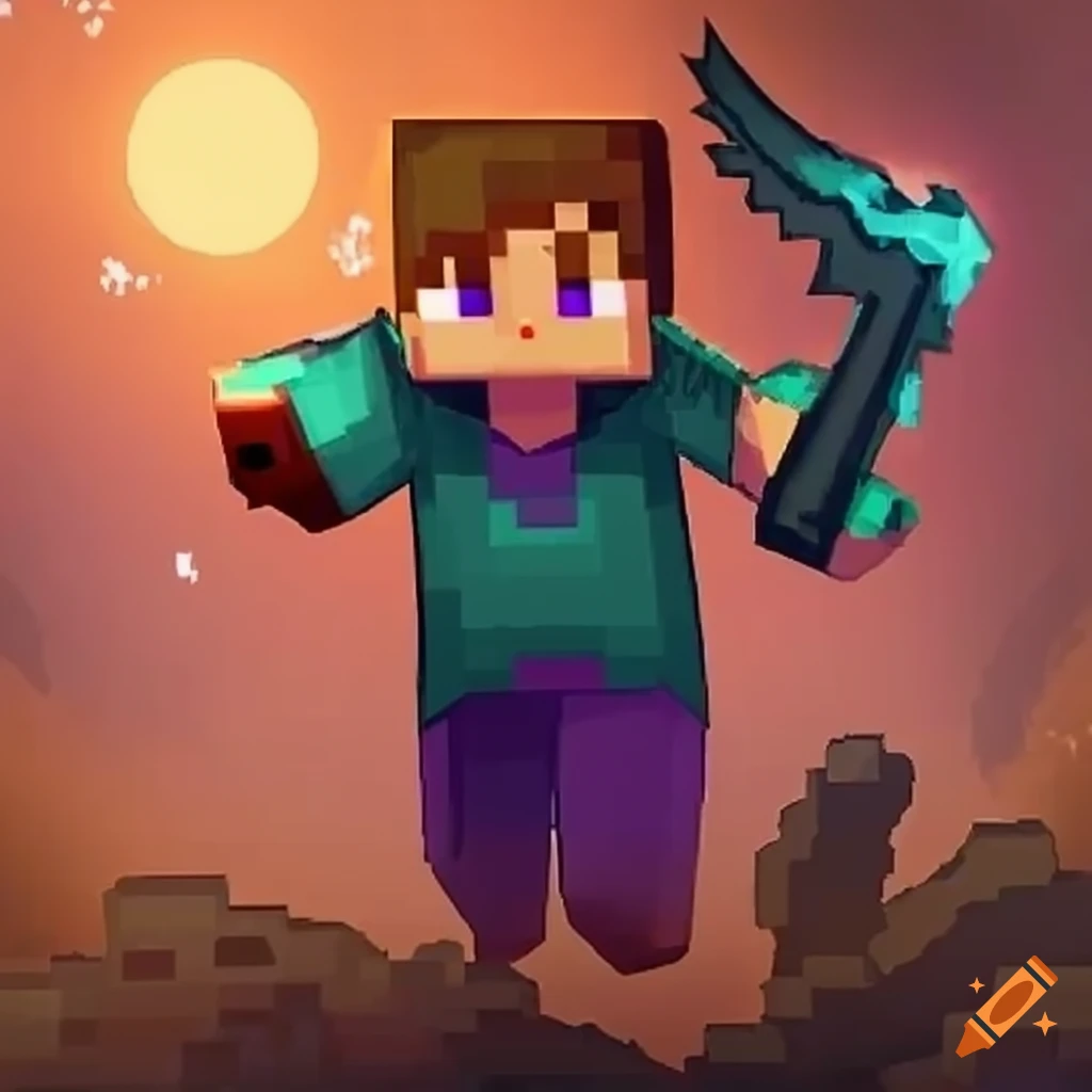 Goku and pikachu in minecraft character on a skateboard on Craiyon