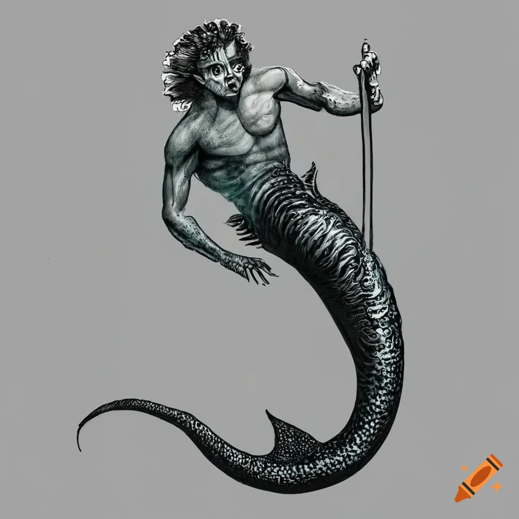 Detailed etching of a prehistoric sea monster on Craiyon