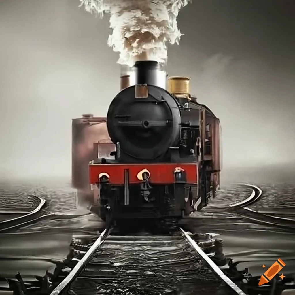 Vintage steam train engine on Craiyon