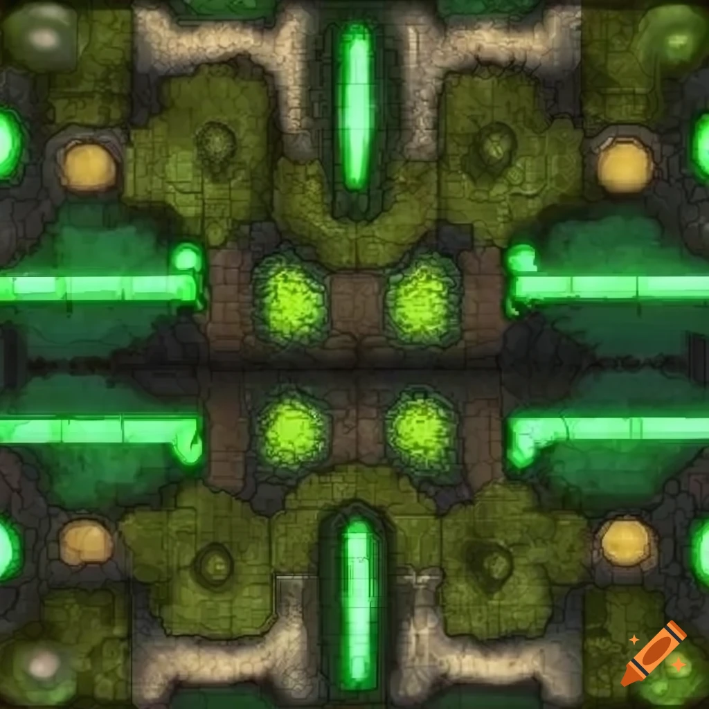 Layout map of a 2D platform game with organic plant elements on Craiyon