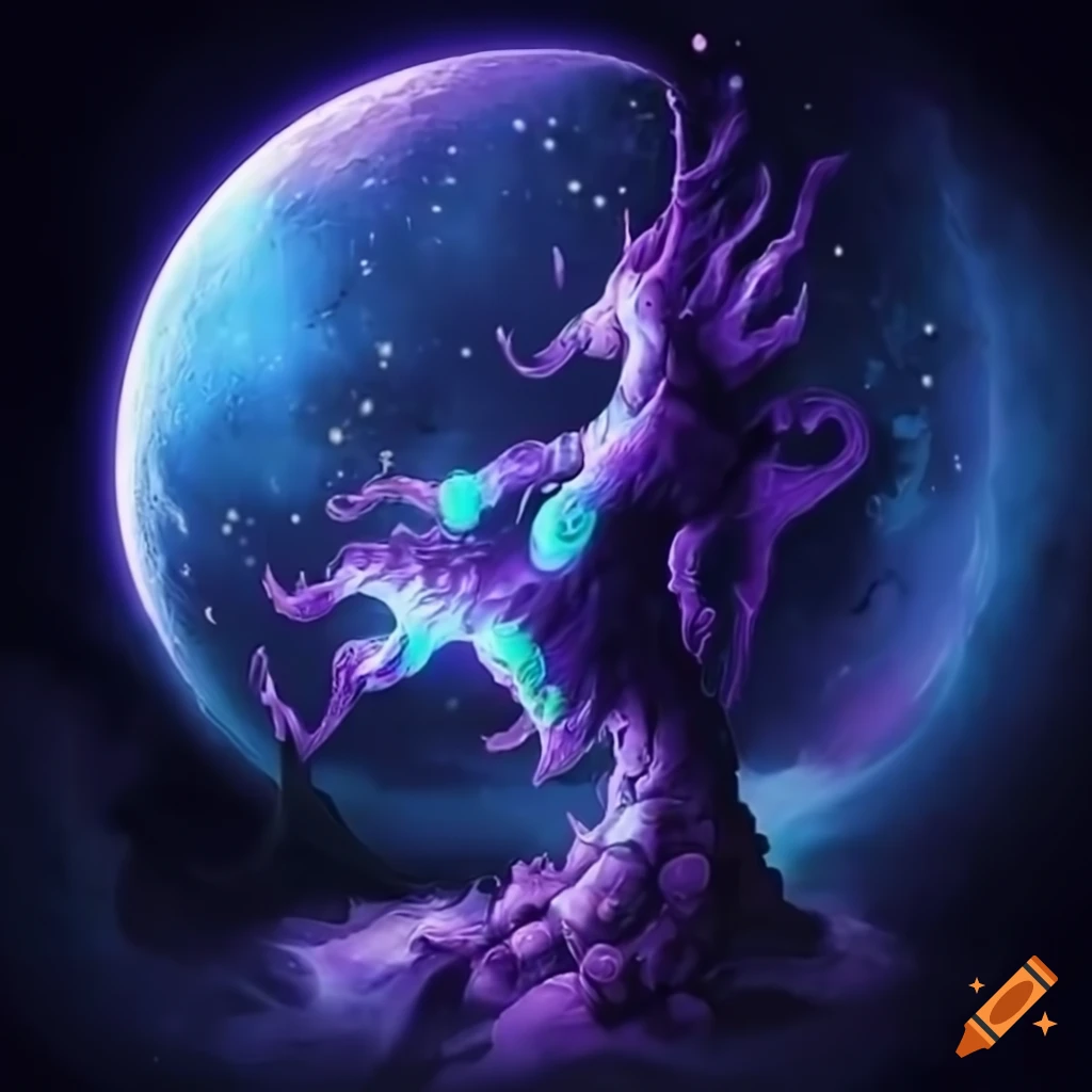 Fantasy art of a moon elemental on Craiyon