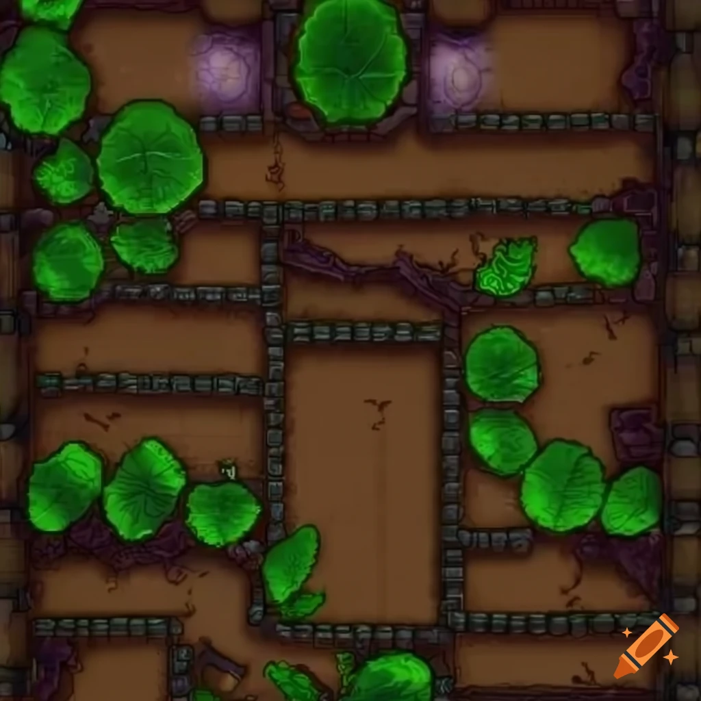 2d game layout with organic plant-themed tiles on Craiyon