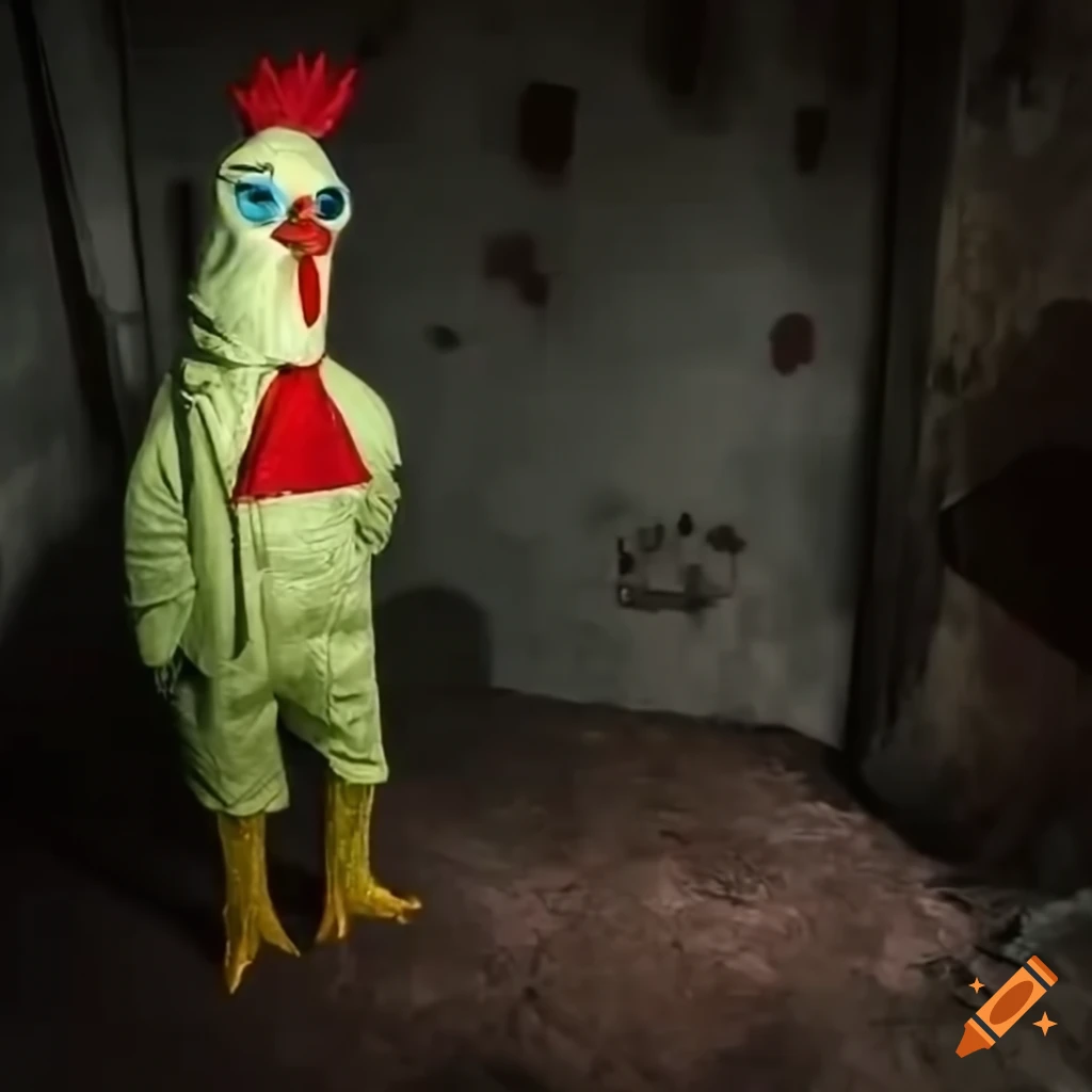 Retro animatronic of a humanoid chicken on Craiyon