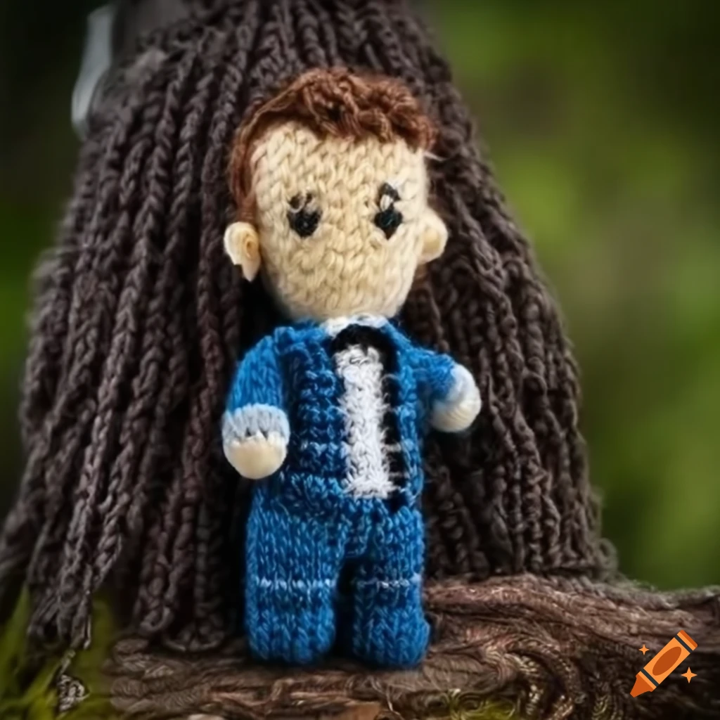 Cute knitted doll of tenth doctor from doctor who