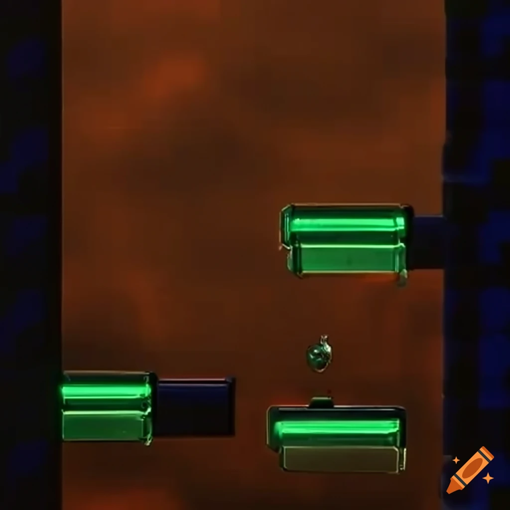 Glass pipe tiles in a 2d metroid game on Craiyon