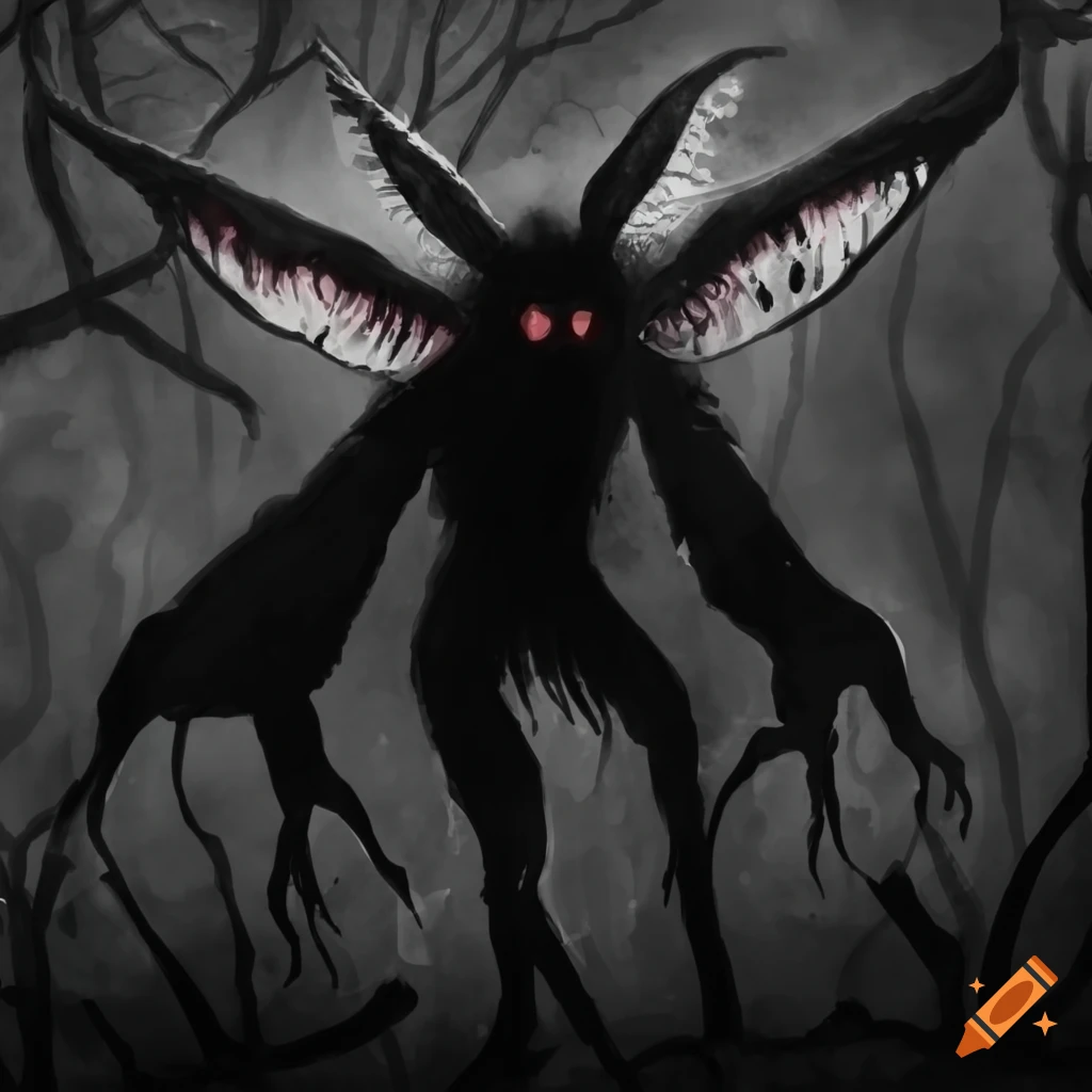 Mothman graphite pencil drawing on Craiyon