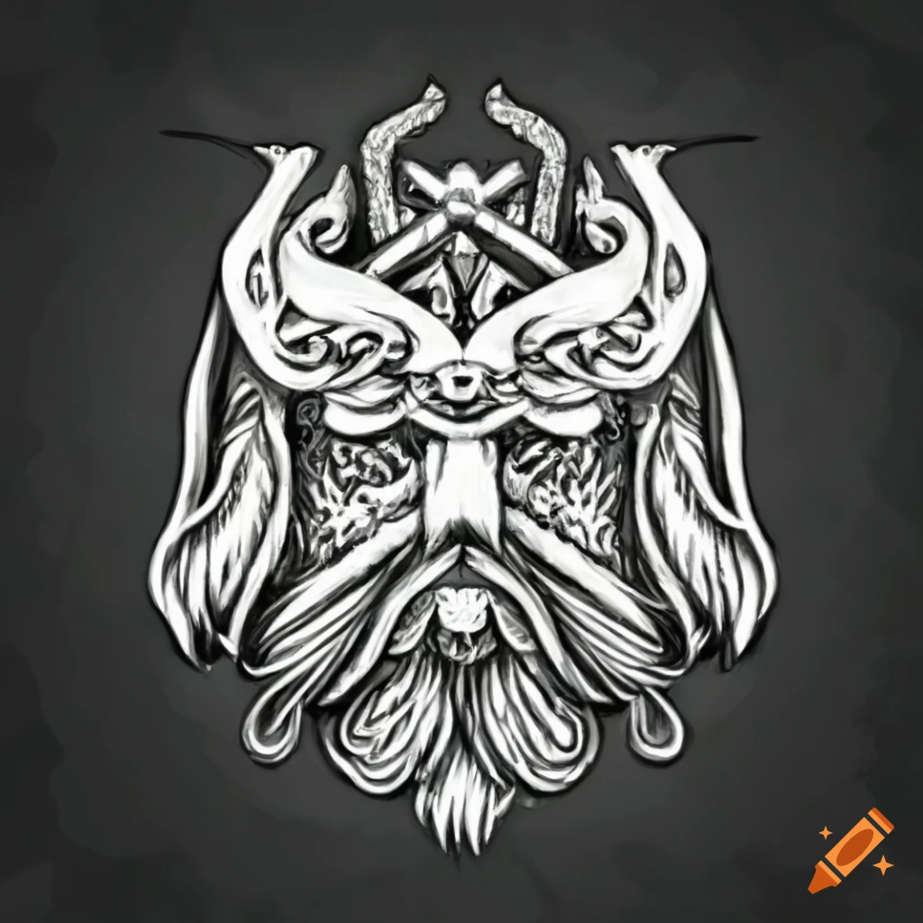 Artwork Of Odin With Crows And Nordic Runes Artwork Of Odin With Crows And Nordic Runes