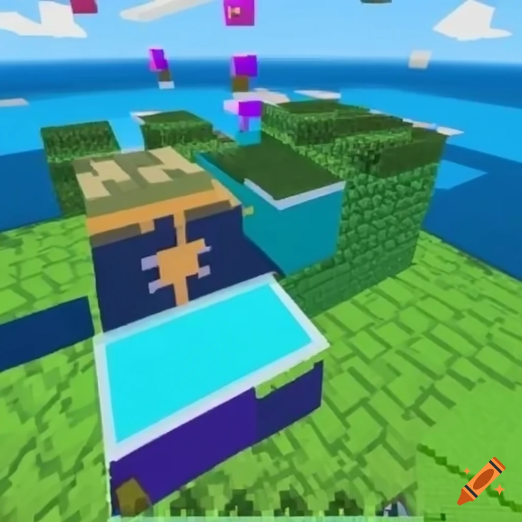 Skyblock pe paradise logo on Craiyon