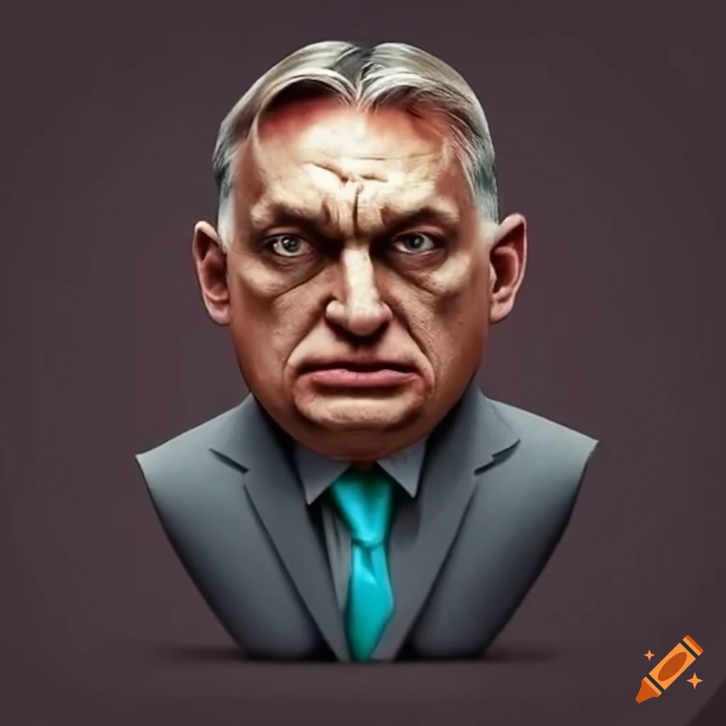 Satirical illustration of orban viktor as devil