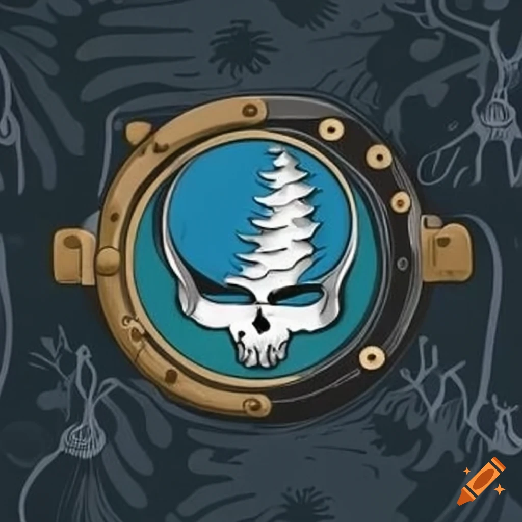 Grateful dead stealie design on a porthole on Craiyon