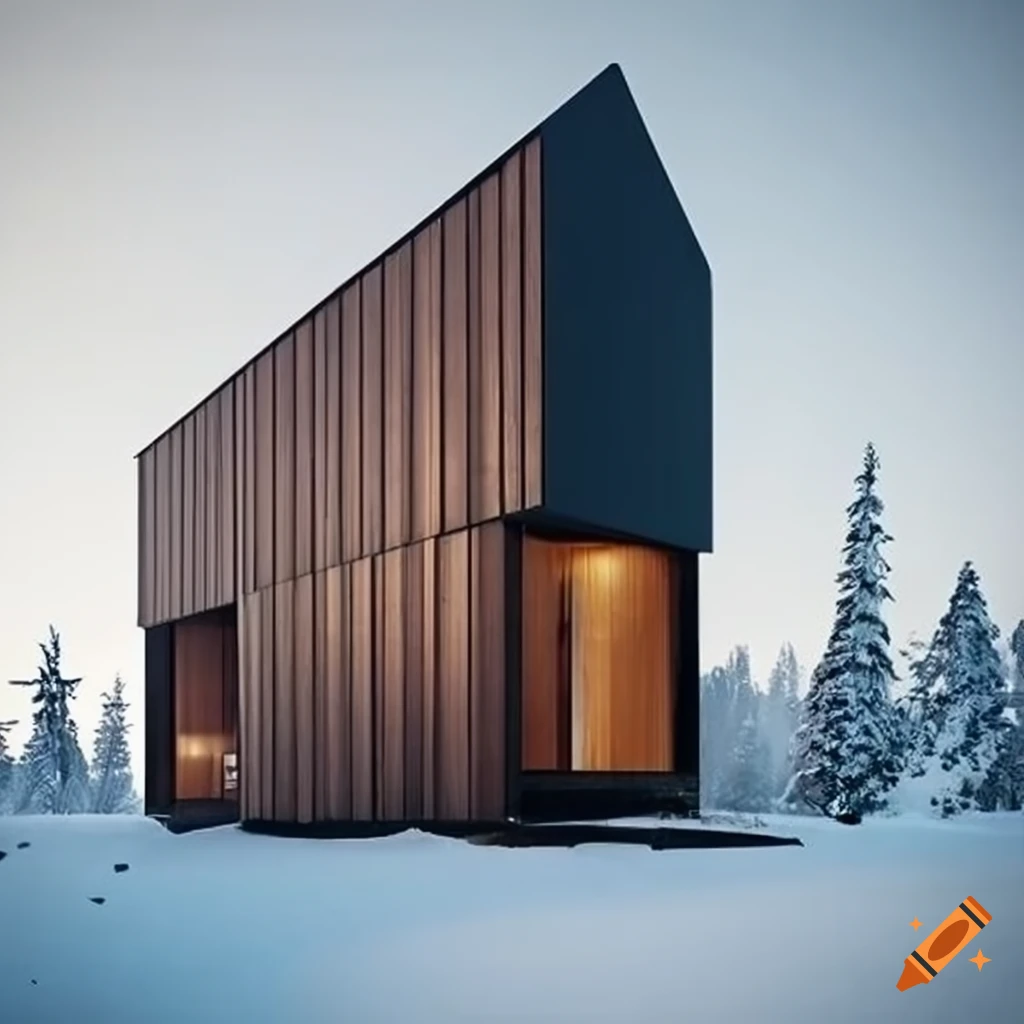 Minimalist nordic tower cabin architecture on Craiyon