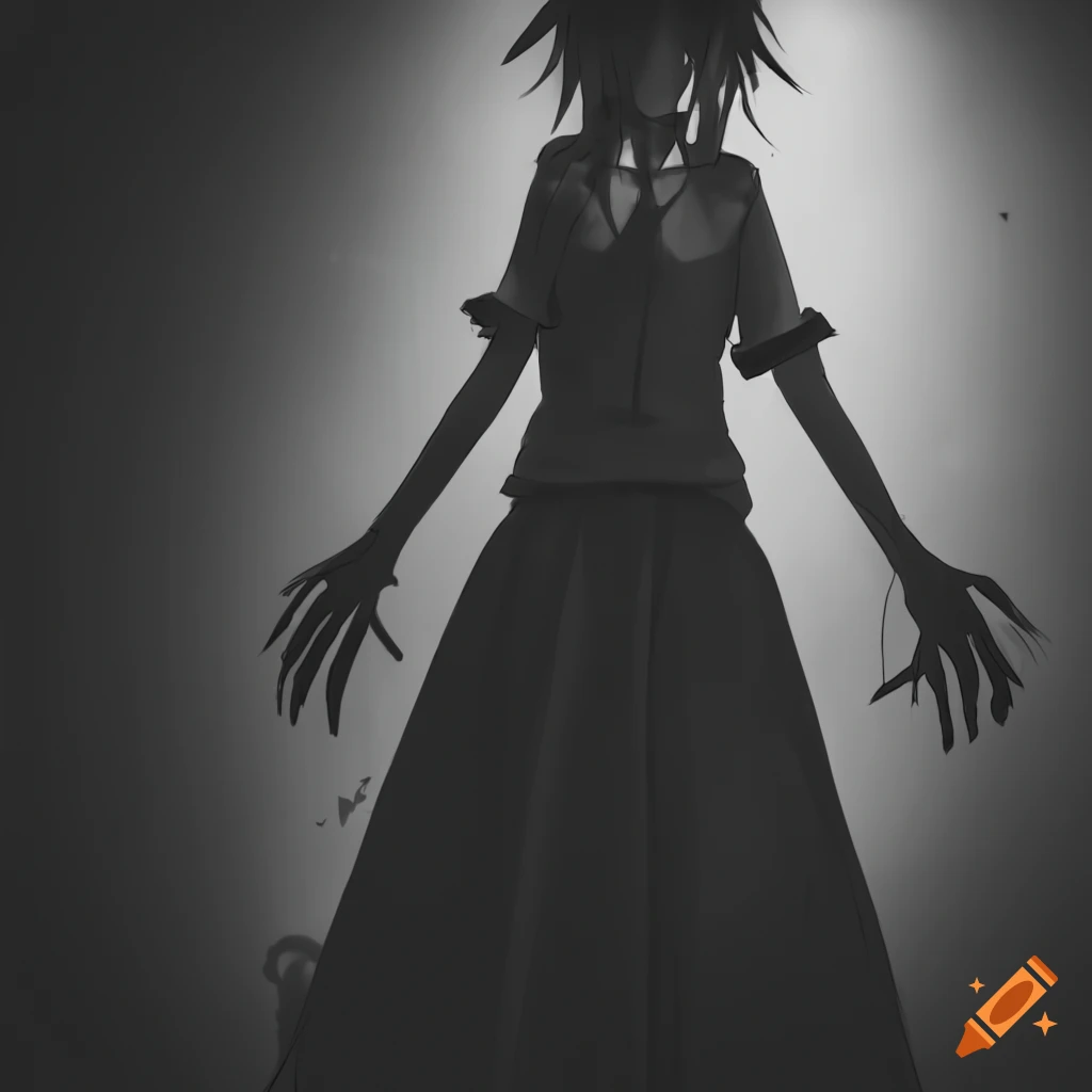 Creepy portrait of rin in a school uniform