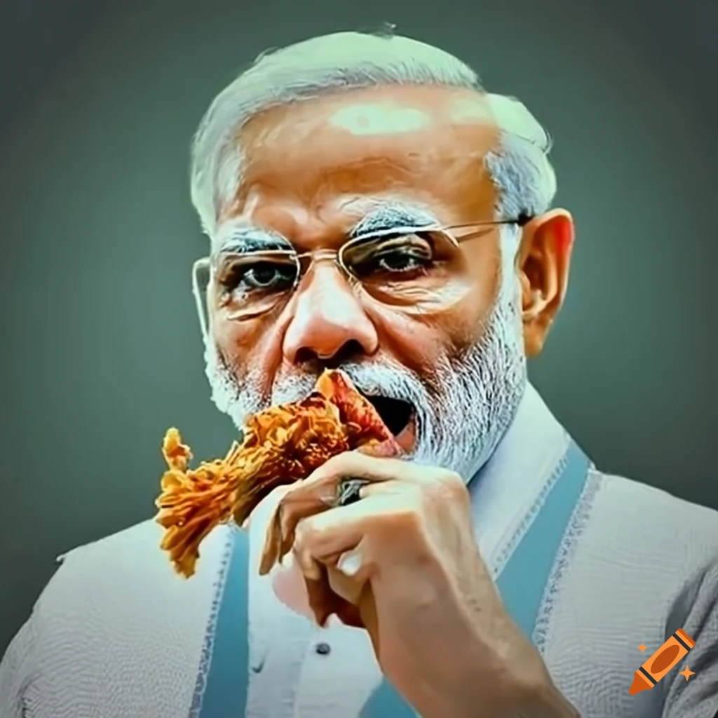 Funny image of narendra modi with chicken on Craiyon