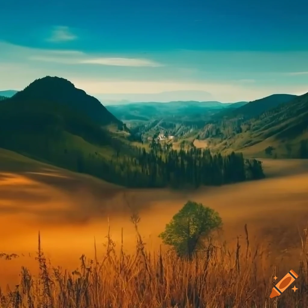 Stunning view of a village leading into a forest