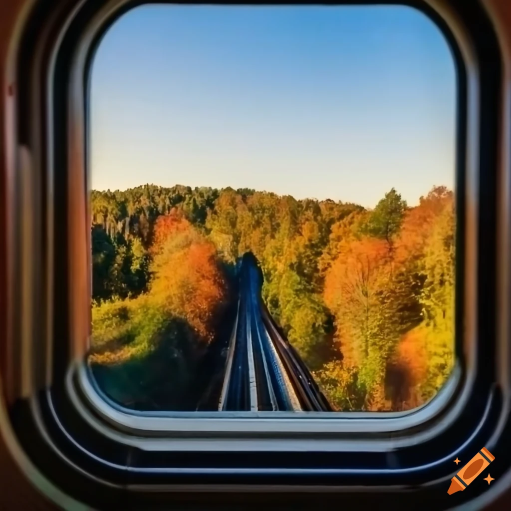 Morning view from a train window on Craiyon