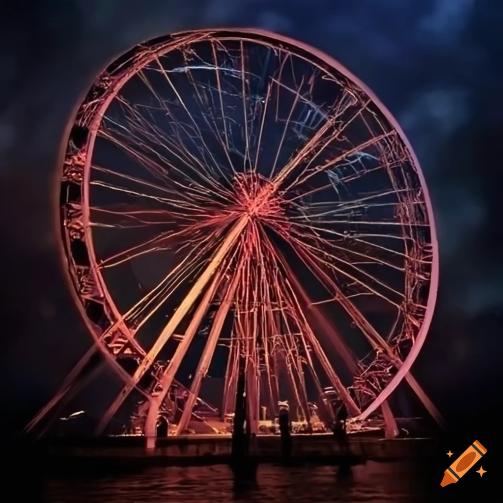Dark vision of a lovecraftian ferris wheel on Craiyon
