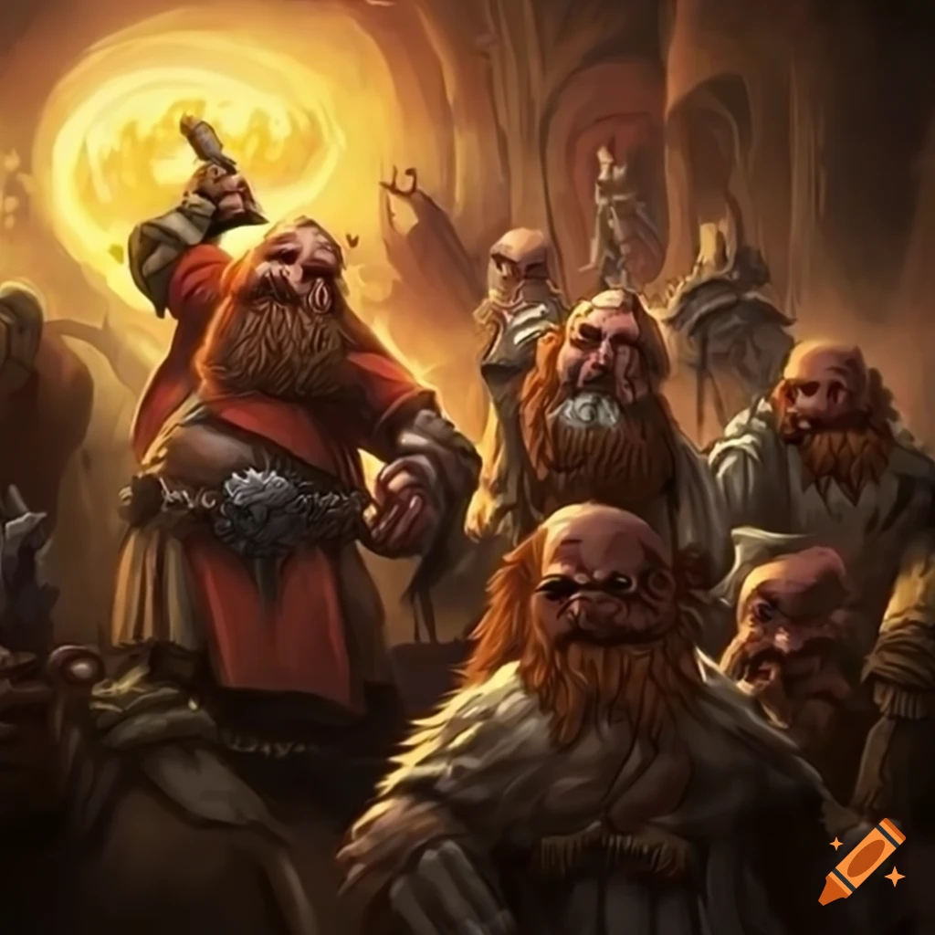 Crowd of dwarves on Craiyon