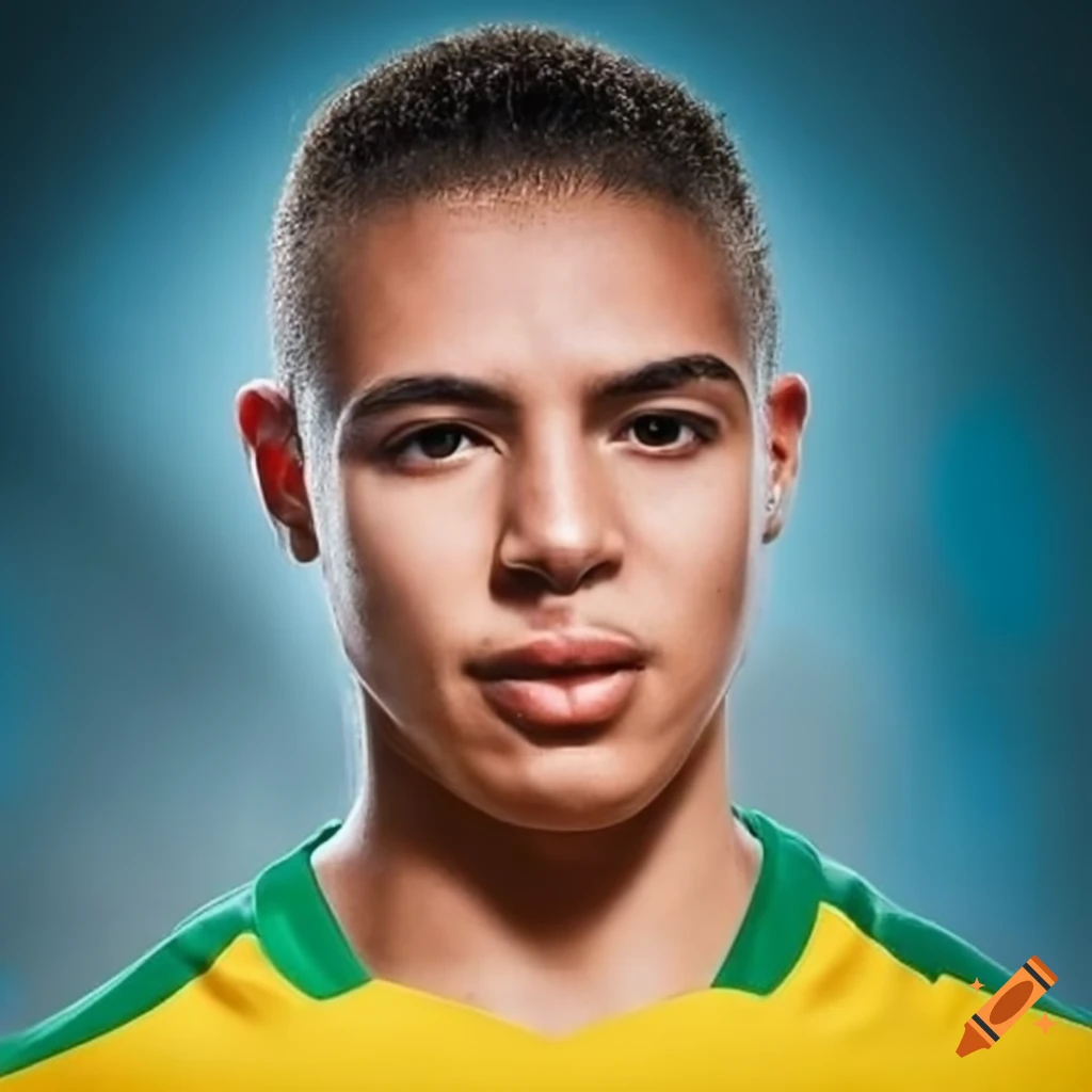 Brazilian soccer player headshot on white background on Craiyon