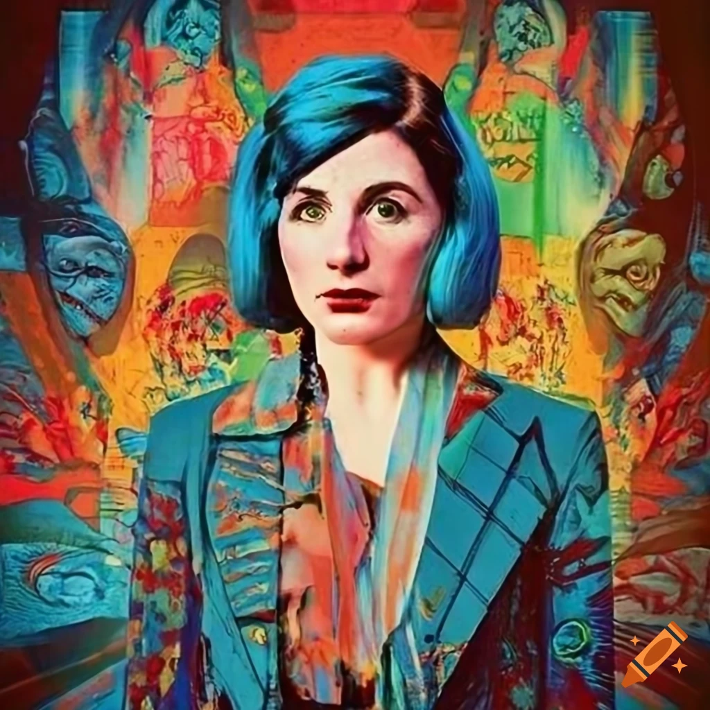 Collage art of doctor who movie poster with jodie whittaker on Craiyon