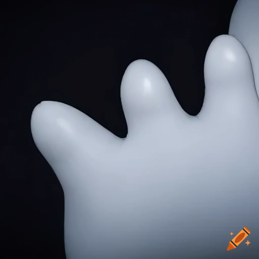 Close-up of Boo's ghostly white feet on Craiyon