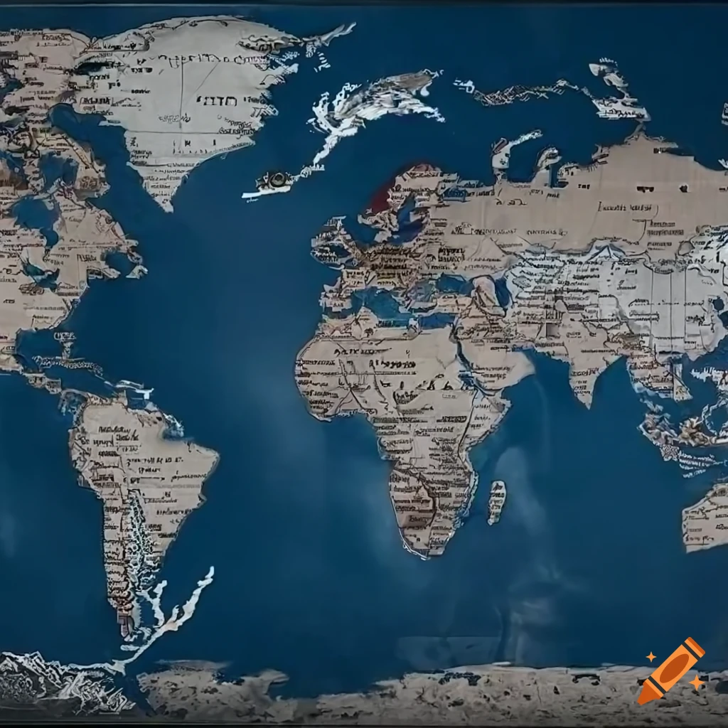 World map illustration on Craiyon