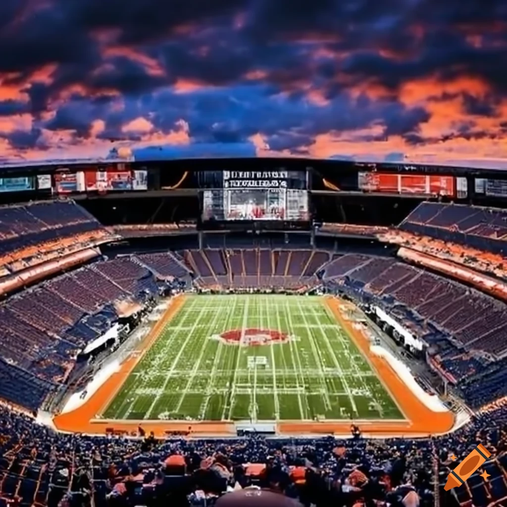 High-tech stadium for the chicago bears on Craiyon