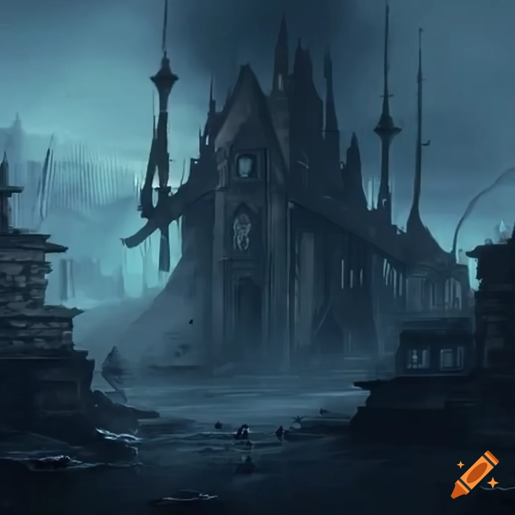 Dystopian concept art on Craiyon