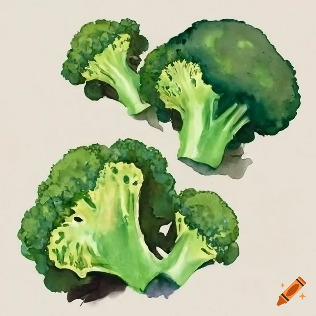 Artistic depiction of broccoli on Craiyon