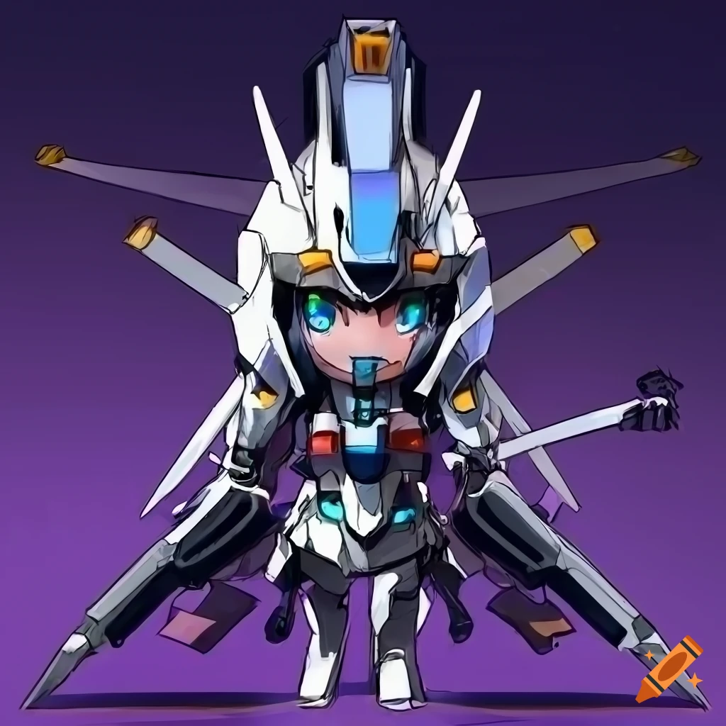 Chibi robot samurai in metallic armor on Craiyon