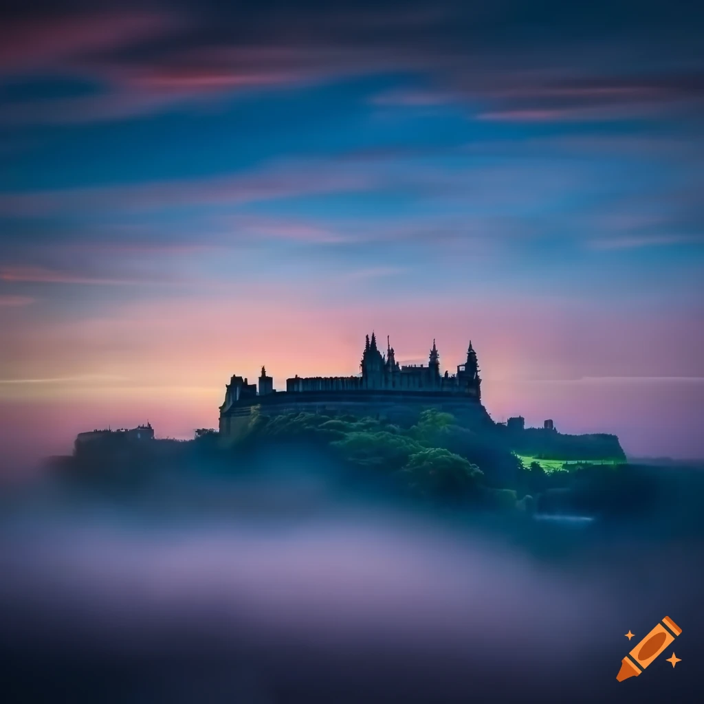 Castle in the distance by caspar david friedrich on Craiyon