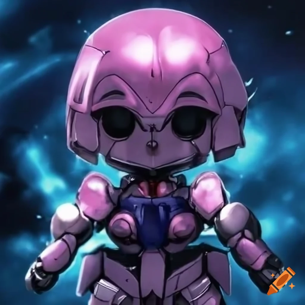 Chibi robot with metallic design
