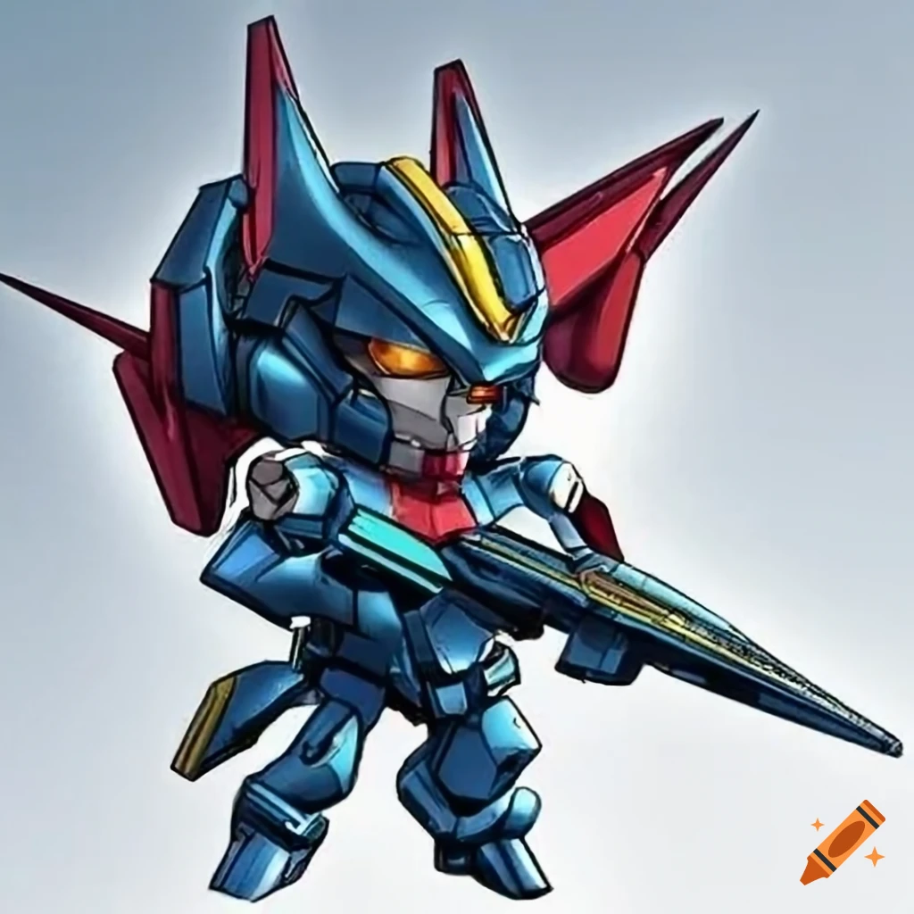 Chibi metallic gundam robot with armor on Craiyon
