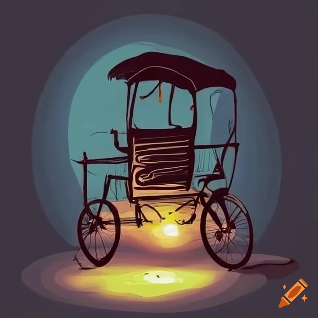 Indian rickshaw with abstract floral design on Craiyon