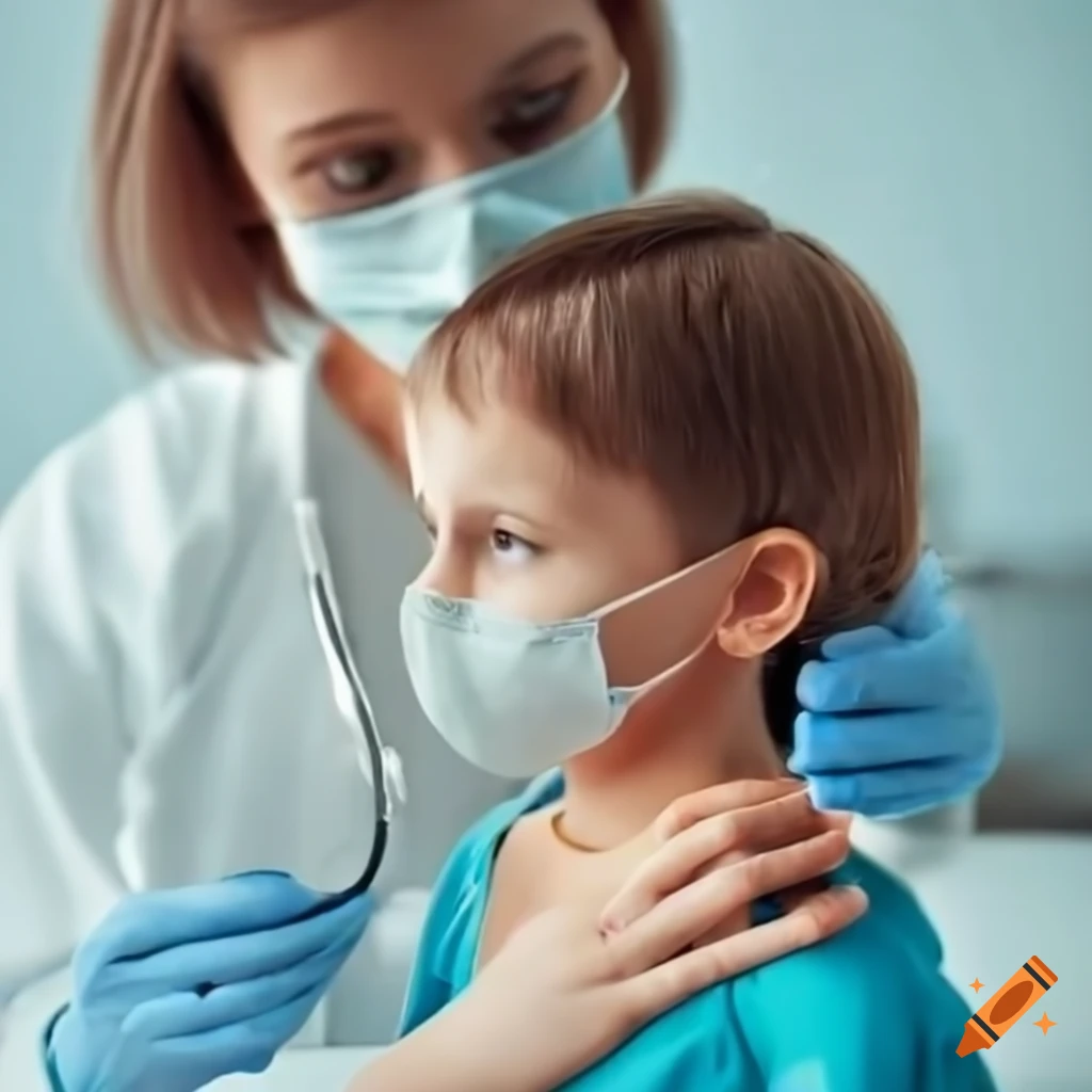 Child receiving medical care in a hospital