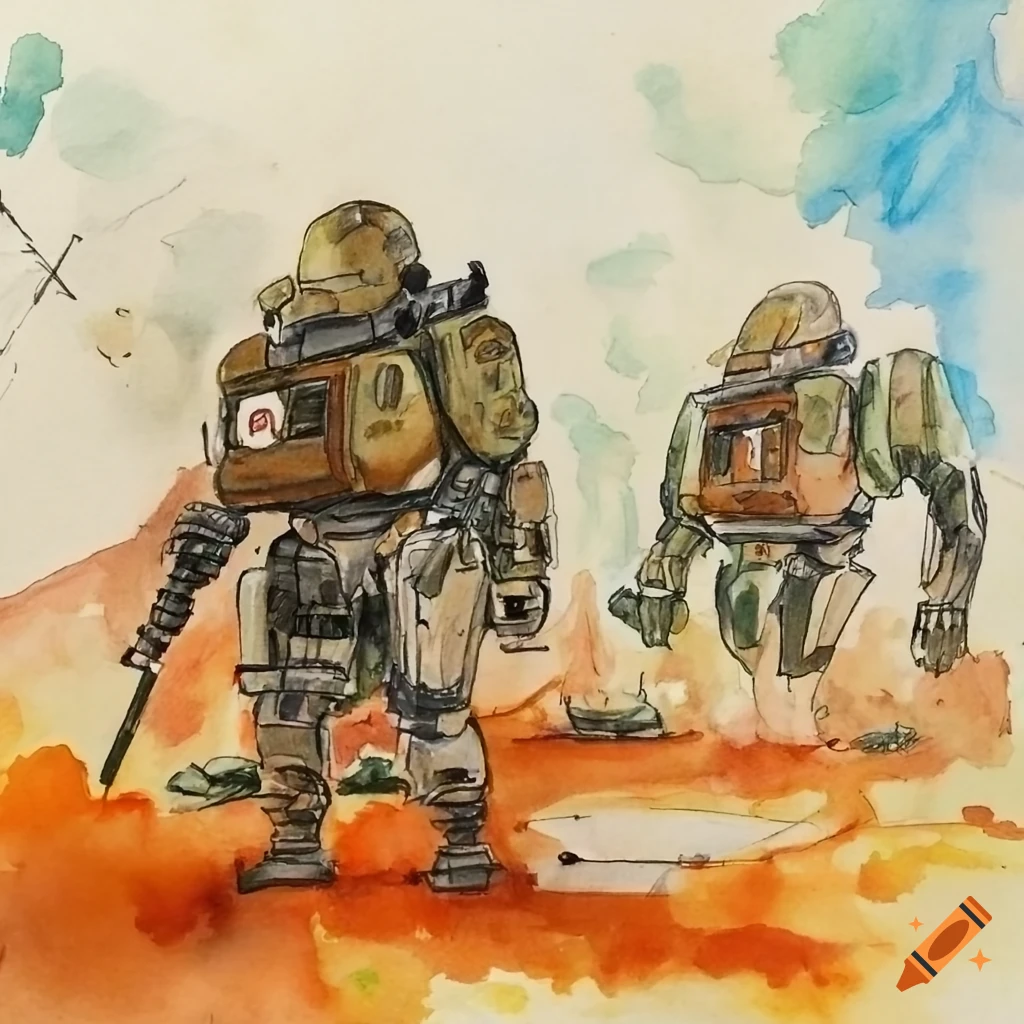 Concept art of a mobile military fortress on Craiyon