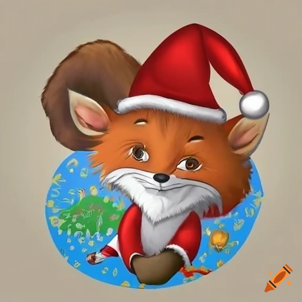 Fox wearing a santa claus costume on Craiyon